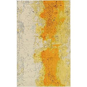 Unique Loom Estrella Collection Bright Colors, Abstract, Modern, Distressed Area Rug, 3' 3" x 5' 3", Yellow/Beige