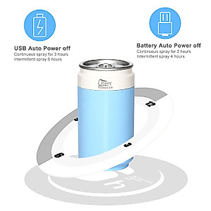 Humidifiers, Humidifier for Bedroom, Can Air Humidifier, Humidifiers for Home and Plants, USB Powered And Battery Powered Portable for Home Office Car Outdoor, 2 Mist Modes, Night Light, Auto-Off