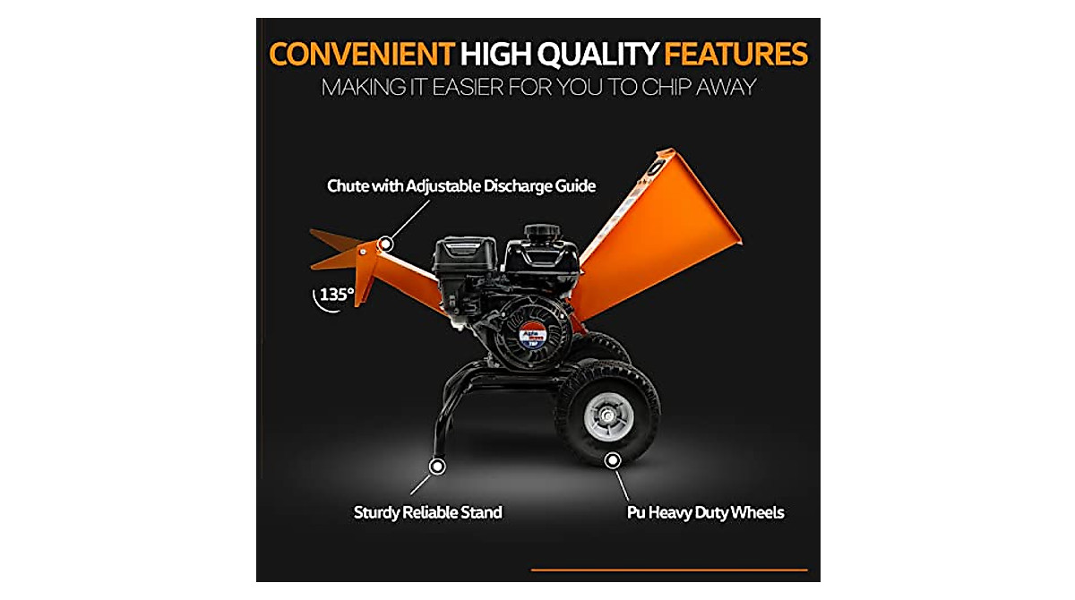 SuperHandy Wood Chipper: 7HP Power & Compact Design
