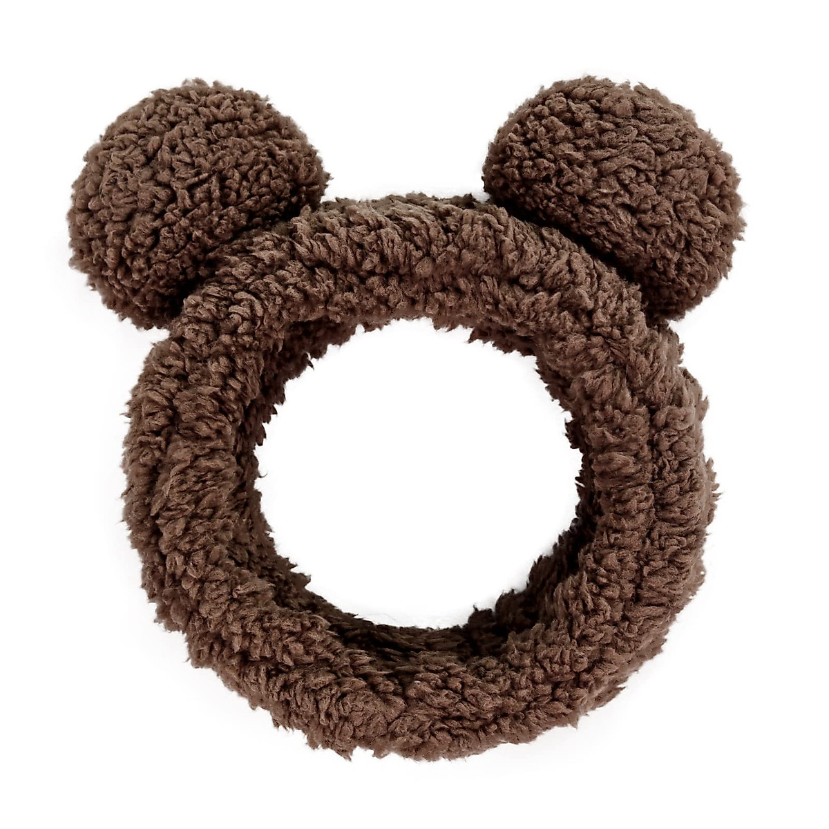 Huachi Spa Headbands for Women Girls Face Washing Makeup Cute Bear Ears Hair Bands Korean Elastic Fluffy Beauty Accessories, Brown