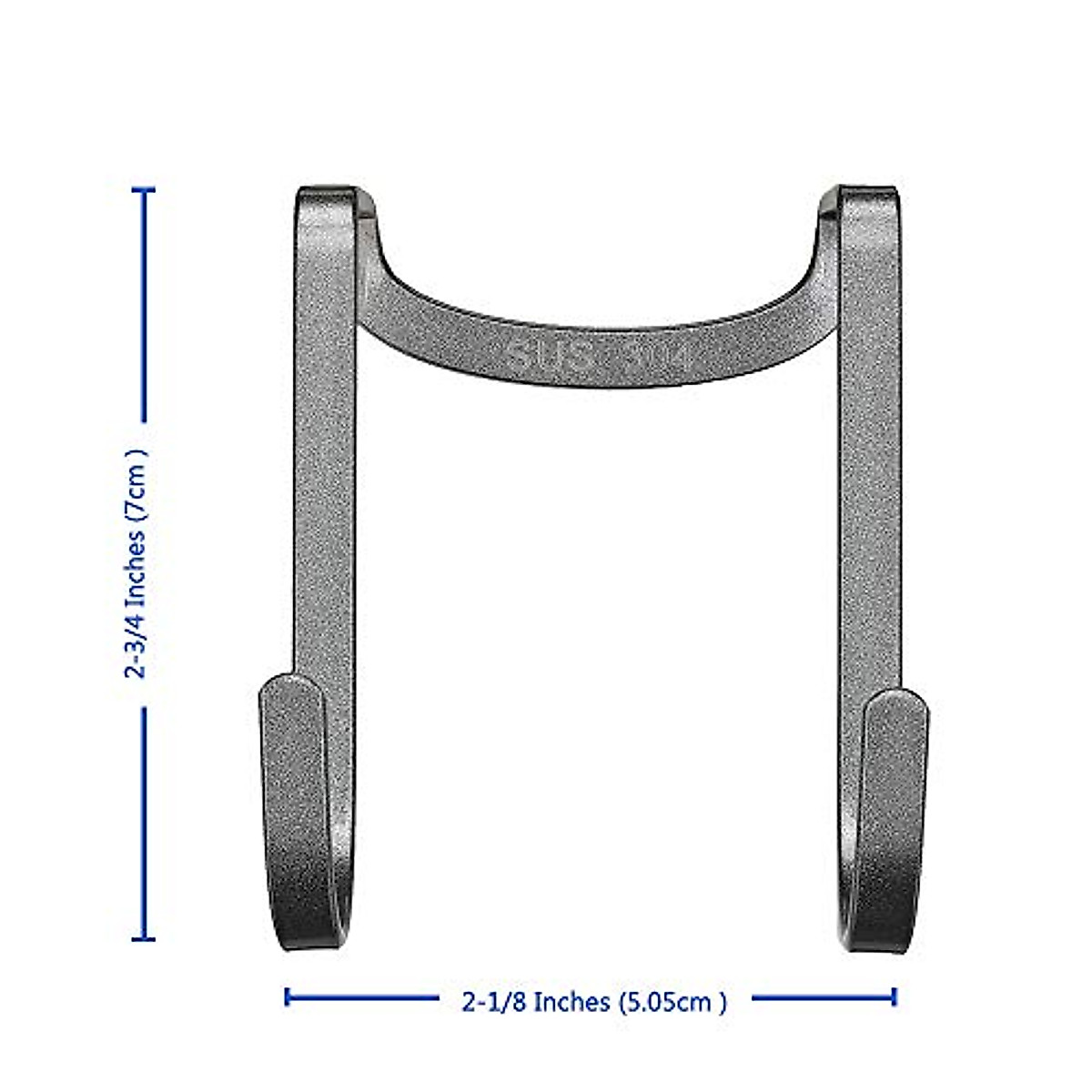 Dewell Multi-Use Over Cabinet Hook, 5 Pack, Stainless Steel, Double Hook for Drawer Cabinet, Closet, Fence, Kitchen and Bathroom, Silver