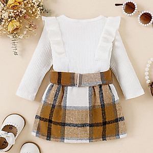 TBUIALL Prime Today Deals Outfits para Bebe Nina Ripped Baby Leggings 1 Year Old Boy Clothes Fall Girls Clothes 6 Months First Christmas Outfit Clothes (Yellow, 6-9 Months)