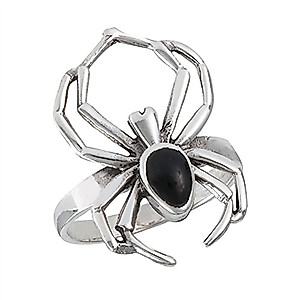 Black Widow Spider Sterling Silver Ring Size 12(Sizes 5,6,7,8,9,10,11,12)