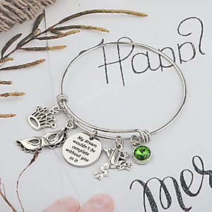 BAUNA Fairytale Frog Inspired Bracelet Princess Tiana Quote Jewelry for Fans My Dream Wouldn’t Be Complete Without You In It (Frog Inspired Bracelet)