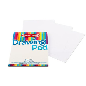 Melissa & Doug Drawing Paper Pad (9 x 12 inches) - 50 Sheets, 3-Pack - FSC Certified