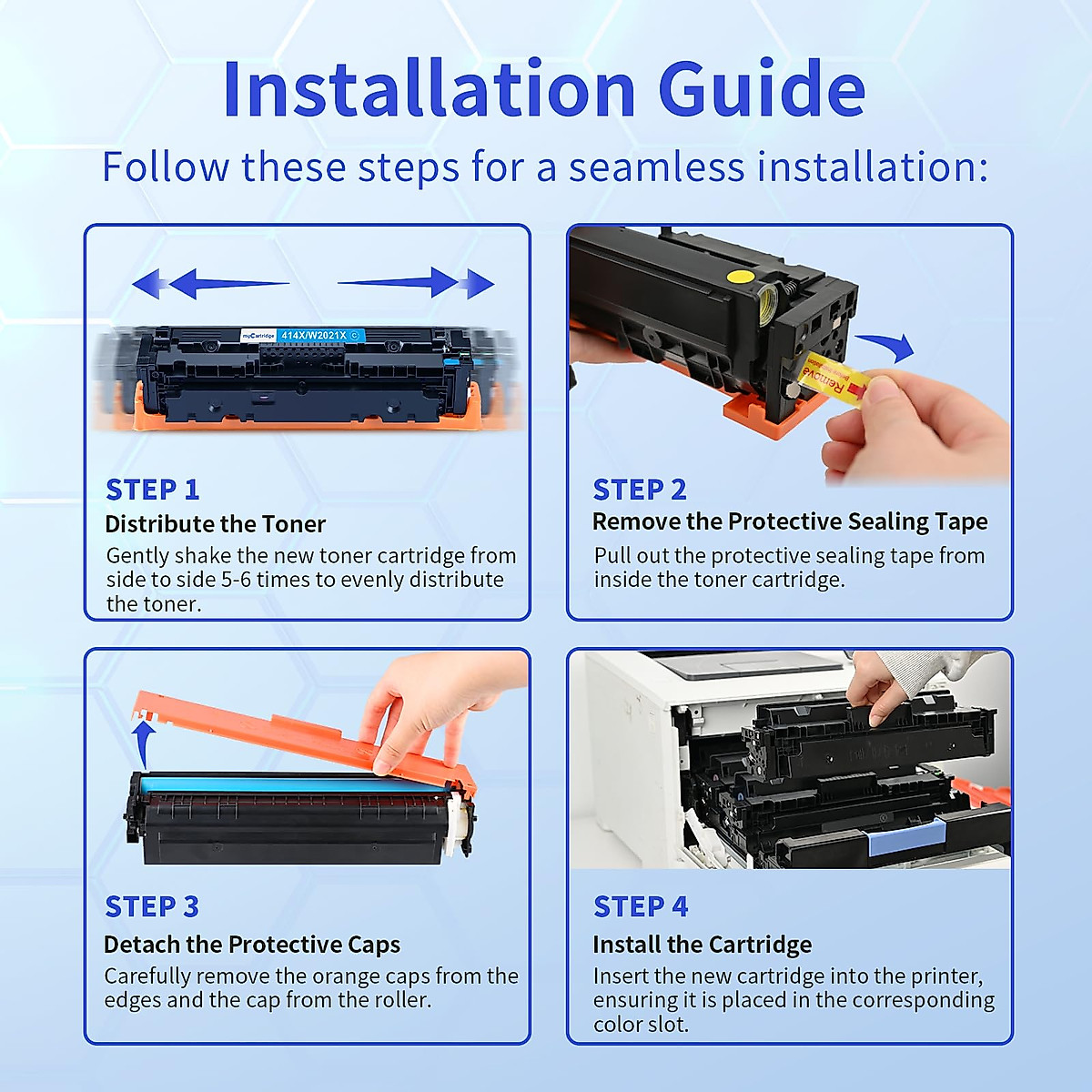 MYCARTRIDGE 414X (with CHIP) Remanufactured Toner Cartridge Replacement for HP 414X 414A W2020X W2020A for Color Laserjet Pro M454dw M479fdw M454dn M479fdn M479dw (1 Black)