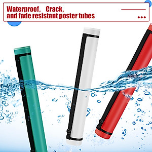 Yahenda 6 Pcs Expandable Blueprint Tubes Bulk Expand from 24" to 40" Poster Tube with Strap Storage Tubes with Caps Portable Round Carrying Case for Documents, Blueprints, Drawings, Art(6 Colors)