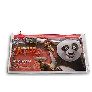 Care & Cleaning Brushing Set - Eco Travel Kit for Children - Toothbrush, Cap, and Carrying Case (Kung Fu Panda)