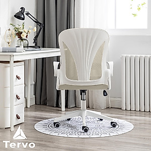 Tervo Office Chair | Foldable & Adjustable Height for Small Spaces | Gaming Chair | Swivel Desk Chair for Home Work | Ergonomic Mesh Computer Chair for Bedroom (Beige)