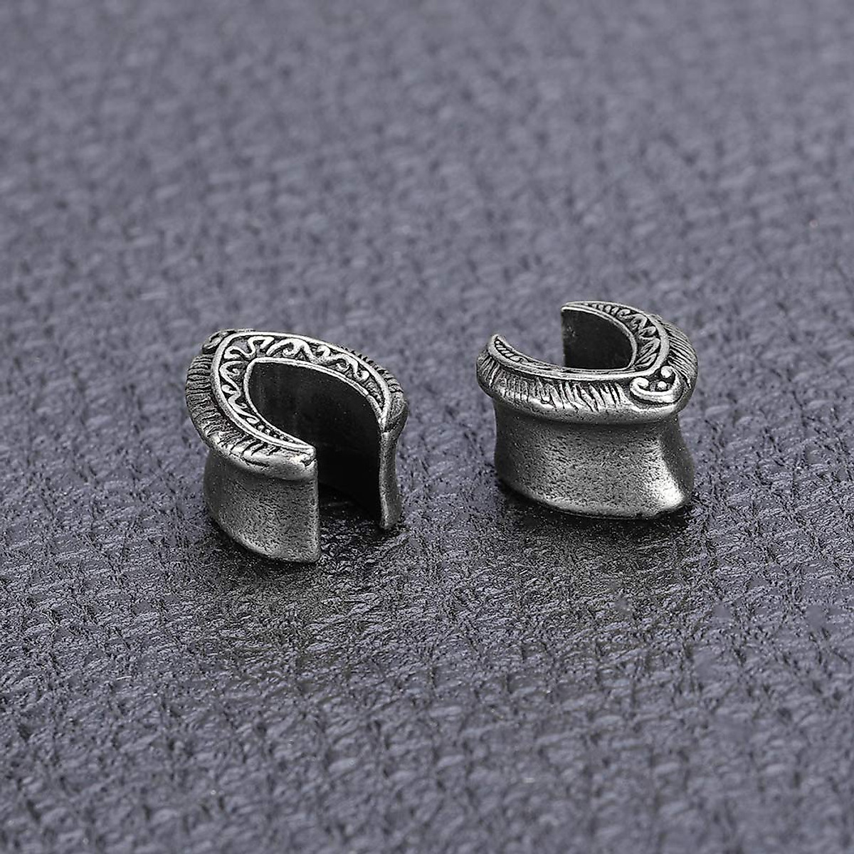 ZS 4PCS Retro Ear Tunnels Petal Ear Plugs Teardrop Notch Ear Piercing Stretchers Stainless Steel Ear Gauges Size 0g - 3/4 Inch