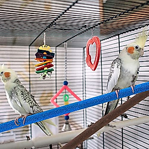 10 Pieces Bird Perch Stand Parrot Stand Paw Grinding Stick Parrot Perch Rough Surfaced Bird Cage Stand Colorful Wooden Parakeet Perch Bird Toys for Cockatiels Bird Cage Accessories