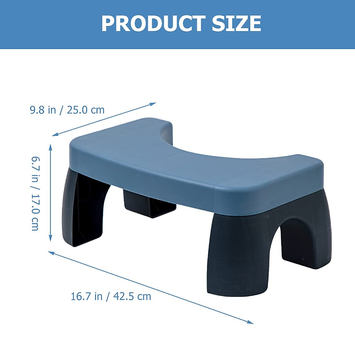 Housoutil Potty Toilet Stool Squatting Poop Stool Baby Step Stool for Bathroom Non-Slip Potty Stool for and Adults in Bathroom Toilet Blue
