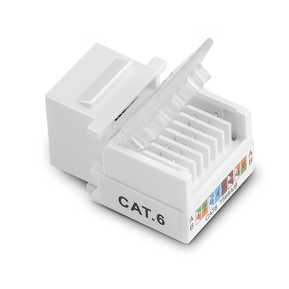 iGreely RJ45 Keystone Jack - 10Pack RJ45 CAT6/CAT5e Tool-Less No Punch Down Tool Required Gold Plated 10 GB Ethernet Cable Patch Panel Wall Plate (White)