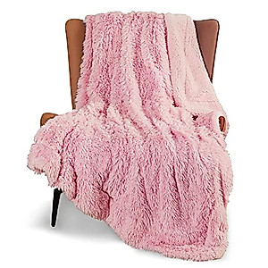Bedsure Faux Fur Throw Blanket Pink – Fuzzy, Fluffy, and Shaggy Faux Fur, Soft and Thick Sherpa, Tie-dye Decorative Gift, Throw Blankets for Couch, Sofa, Bed, 50x60 Inches, 380 GSM