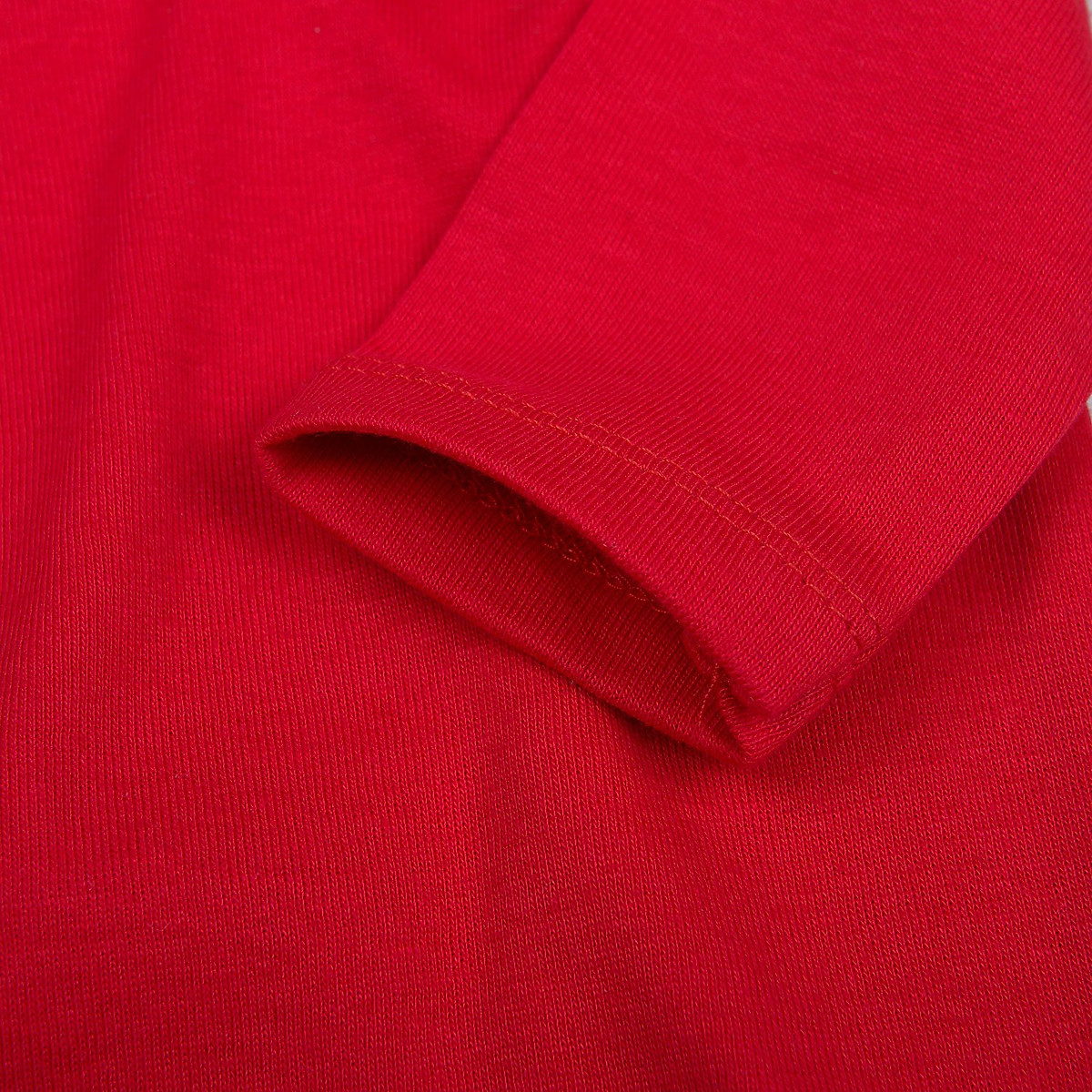 ROMPERINBOX Unisex Solid Baby Bodysuit 0-24 Months (12-18 months, Red long sleeve)