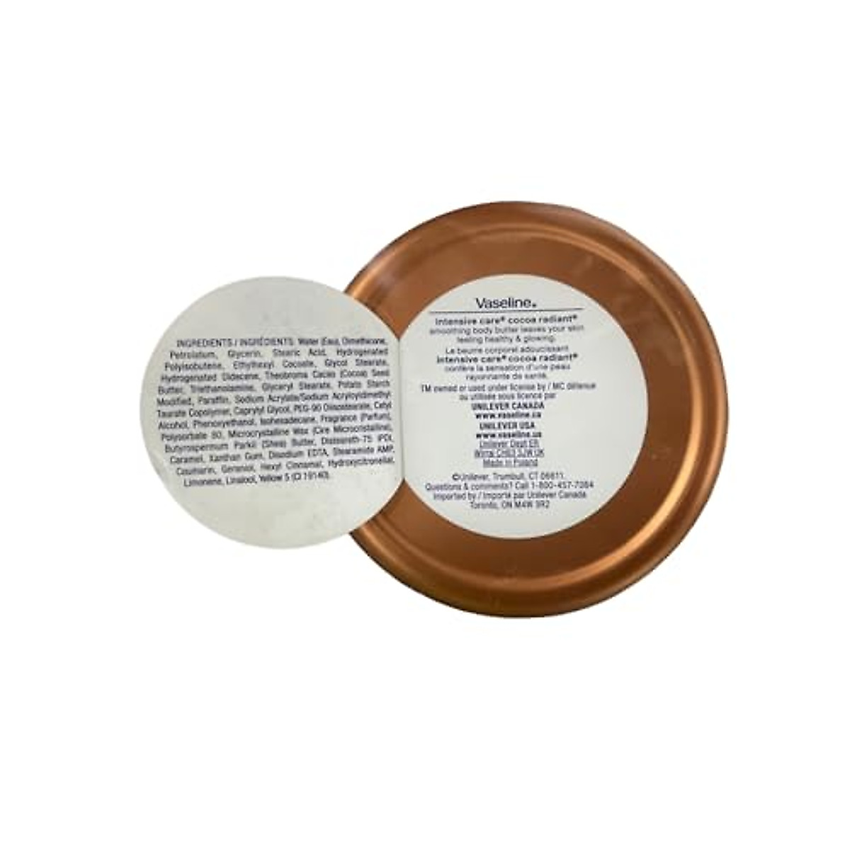 Vaseline Intensive Care Cocoa Radiant Smoothing Body Butter with Pure Cocoa Butter NET WT. 8 OZ/227g