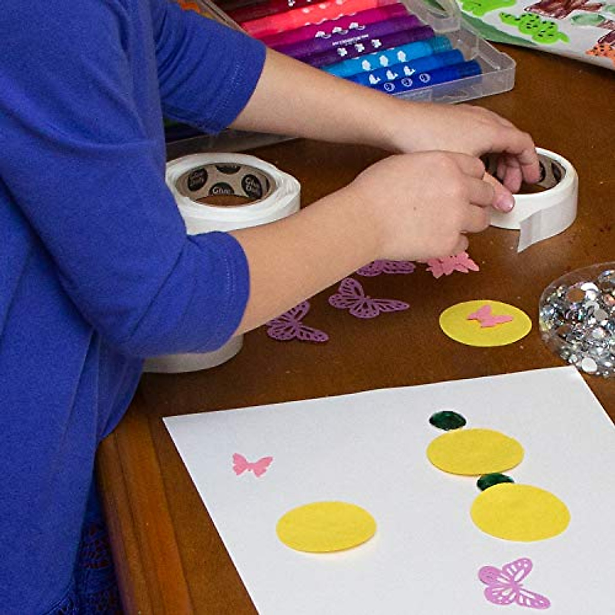 Glue Dots, Ultra-Thin Dots, Double-Sided, 3/8", 300 Dots, DIY Craft Glue Tape, Scrapbooking Dots, Sticky Adhesive Glue Points, Liquid Hot Glue Alternative, Clear