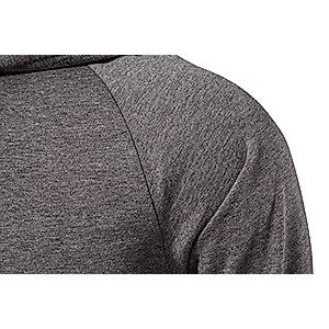 MUSE FATH Mens Lightweight Long Sleeve Active Baseball Hoodie Tee Shirts-Dark Grey-S