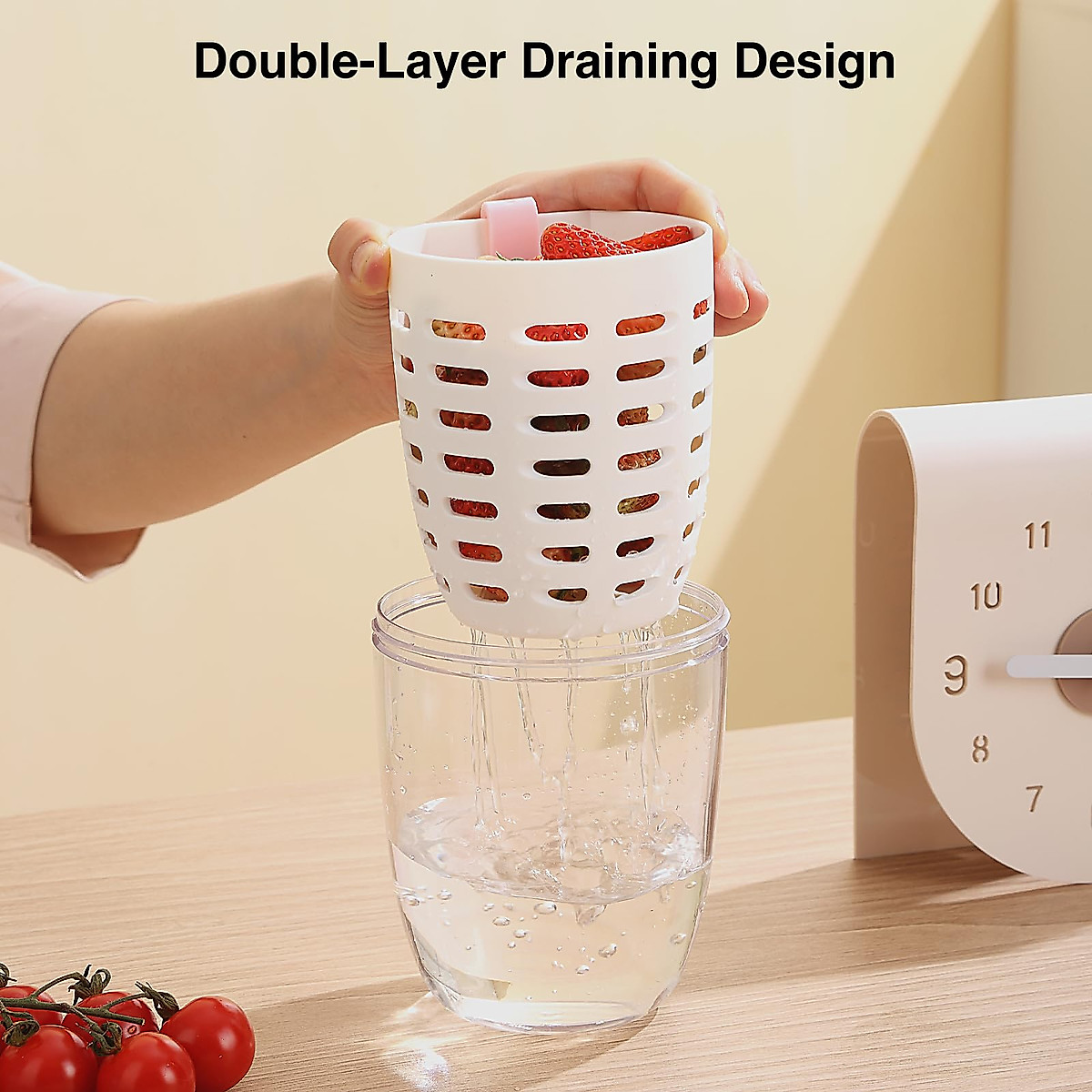 Audest Fruit Salad Storage Cup With Lids and Fork, 20 Oz Plastic Airtight Fruit Storage Containers for fridge with BPA-Free, Leak-Proof, Reusable for Office,Party,Travel