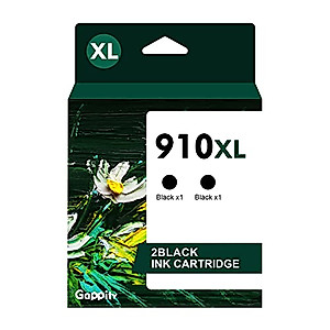 Gappitv 910 Black Ink Cartridge 910XL Black Ink Cartridges Replacement for 910 XL for 910XL Ink Cartridges Compatible for OfficeJet Pro 8025 8025e 8020 8035 8028 8028e 8035e Printers (2 Black)