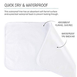 The Peanutshell Waterproof Diaper Changing Pad Liners | 4 Pack Set for Changing Pad, Bassinet or Crib | Washable & Reusable