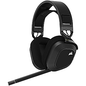Corsair HS80 RGB WIRELESS Premium Gaming Headset with Dolby Atmos Audio (Low-Latency, Omni-Directional Microphone, 60ft Range, Up to 20 Hours Battery Life, PS5/PS4 Wireless Compatibility) Black