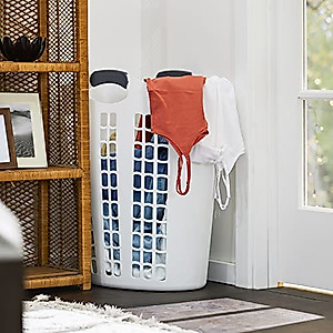 Gracious Living 91786-5C Easy Carry Flex 87.5 Liter Dirty Clothes Basket, Large Fully Ventilated Plastic Laundry Hamper Bin with Handles, White