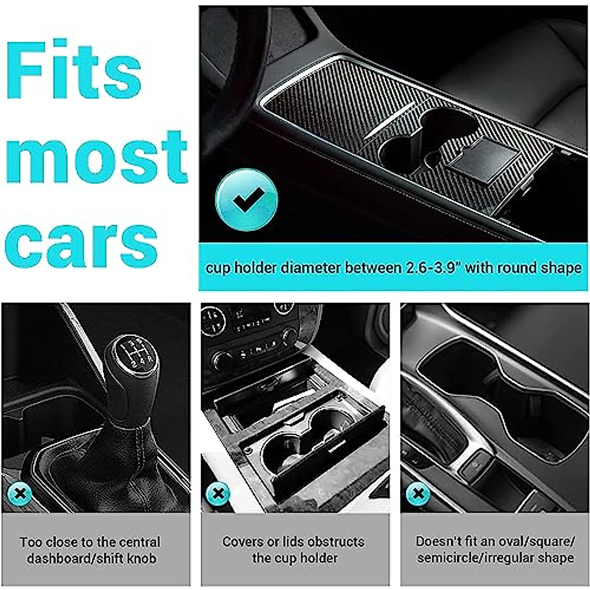 Kelofam Larger Cup Holder Tray, 10 inch Car Food Tray for Eating, Detachable 3 in 1 Car Cup Holder Expander and 360° Rotating Car Cup Holder Tray Table with Phone Holder, Road Trip Essentials