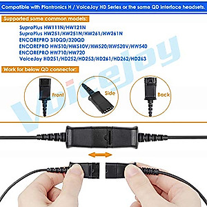 VoiceJoy Headset Adapter Cable Compatible with Plantronics and VoiceJoy Headsets - Connects to All Cisco 6000, 7800 and 8000 Series Phones and Also Models 7940 7941,26716-01 Cord