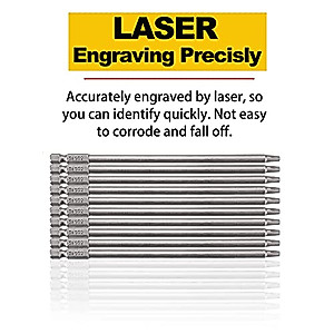 Rocaris 10pcs 1/4 Inch Hex Shank Long Magnetic Square Head Screwdriver Bits Set Power Tools SQ2 For Poket Hole Jig- 6 inch Length