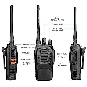 pxton PX-8S-01 walkie talkies for Adults with Upgraded Headset,Handheld Portable Two Way radios Long Range Include Rechargeable walkie Talkie Li-ion Battery and USB Charger（2 Pack）