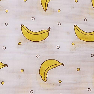 Muslin Swaddle Square Blankets Baby Receiving Blanket Wrap Swaddle Towel for Girl Shower Gift - Banana