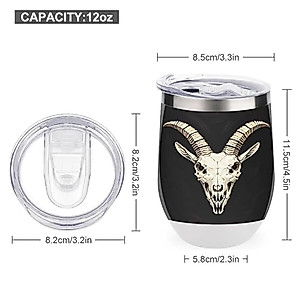 WYUSPGK 304 Stainless Steel Insulated Cup, A Gothic Goat Skull Print Smooth Rim, Durable & Reusable - Perfect for Office, Home, And Travel