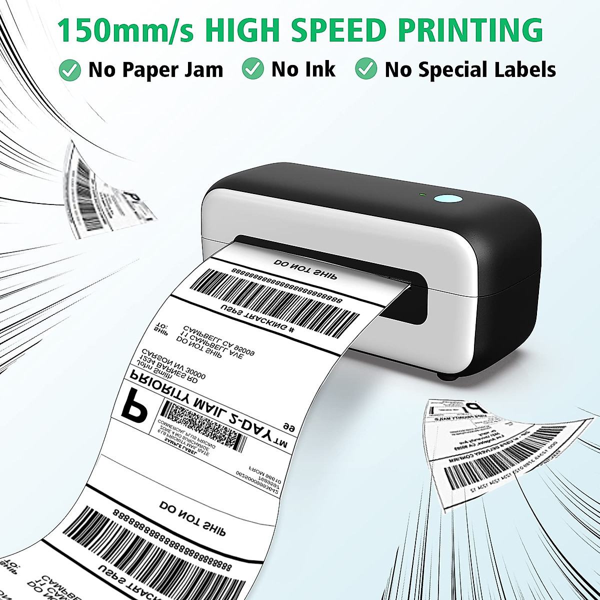 Shipping Label Printer, Thermal Printer for Shipping Labels, Label Printer for Shipping Packages - Compatible with USPS, Amazon, Shopify, Etsy, Ebay, Works with Windows & Mac, ChromeOS