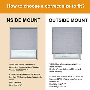 Persilux Custom Blackout Roller Blinds with Texture Fabric - UV Protection, Thermal Insulated, Cordless, For Home and Office Windows, Bluish Grey