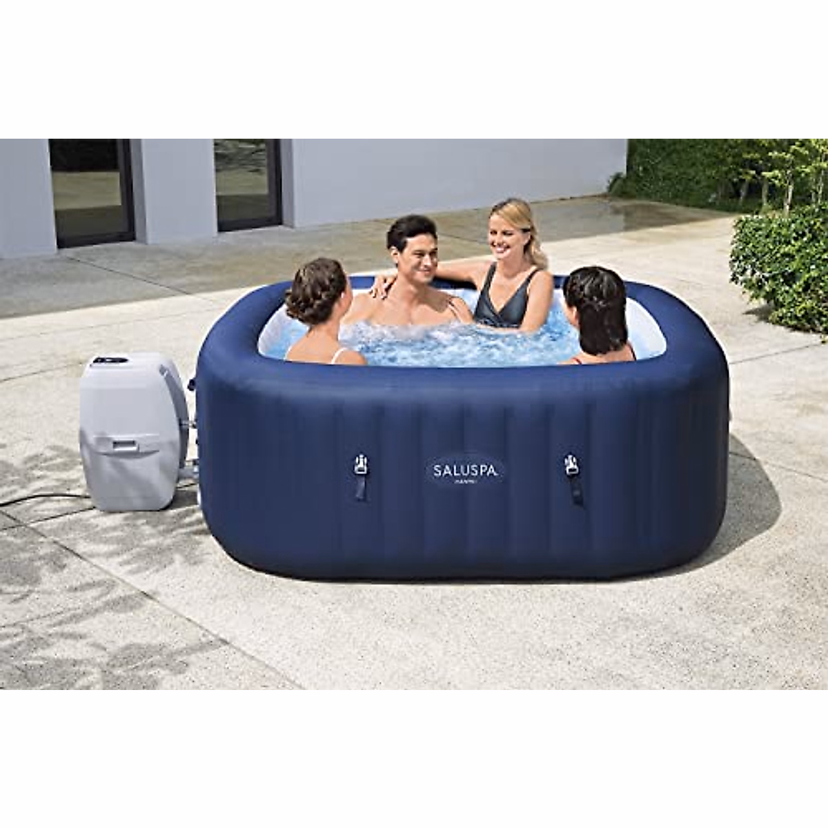 Bestway SaluSpa Hawaii AirJet Inflatable Hot Tub Spa | 71" x 71" x 26" Square Shape | Fits Up to 4-6 Persons