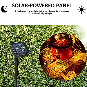 20LED Solar String Lights Outdoor, 16ft Metal Pineapple Shape Solar Garden Light, Waterproof Solar Powered Hanging Light for Outdoor Garden Decoration Home Party Lamp