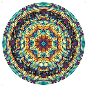 12 Inch Glass Lazy Susan-Unique Print Sturdy and Stable-4mm Glass Thickness- Rotating Tray Table Top - Spices Storage Holder -Cabinet Spices Holder-Tempered Glass Lazy Susan Table-Lazy Susan Fridge