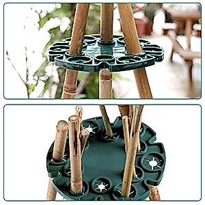 Bamboo Cane Holder Plastic Plant Support Garden Stakes Connector Caps Climbing Plants Growth Aids 12 Holes for Sweet Peas Beans Tomatoes Cucumbers 5 Pack