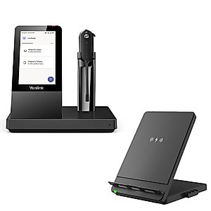 Yealink WH67 Wireless Headset with WHC60 Wireless Charger Bluetooth Headset with Microphone DECT Headset for Computer Laptop PC Office VoIP Phone Teams Certified(for Microsoft Optimized)