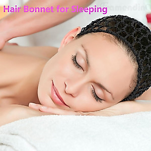 AUEAR, Hair Nets Cap Sleeping Hairnet Snoods Wrap Bonnets Long Straight Curl Wig Head Protector Mesh Wrapping Crochet Wave Cook Hats Bun Lift Strap Weaving Sew For Women Ballet (5 Pack, Multi)