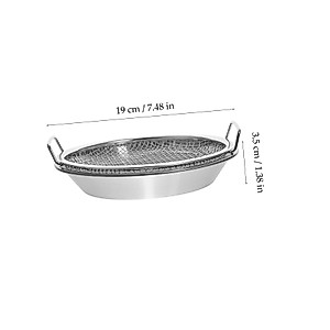 SHOWERORO 1 Set Mesh Drain Pan Barbeque Grill Plate Vegetable Drainer Fried Food Draining Rack Barbecue Grill Tray Smokeless Roasting Pan Roasting Tray Fruit Stainless Steel Egg Steamer
