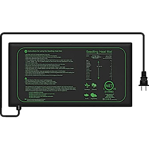 1 Pack 21W Seedling Heat Mat for Seed Starting,10" x 20.75" Waterproof Heating Pad for Indoor Plants Germination(M)
