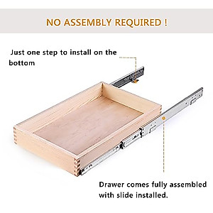 Mulush Pull Out Cabinet Organizer, Soft Close Wood Drawer Storage Slide Out Shelves for Kitchen, 14”W x 21”D, Requires At Least 15.5” Cabinet Opening, Finished
