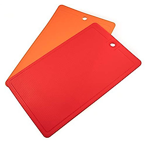 Generic Lagomian Silicone Cutting Board, Non Slip Chopping Board, Dishwasher Safe, Easy Grip Handle, BPA FREE, Flexible Chopping Mat, Red, Large, SCB01-RD-L