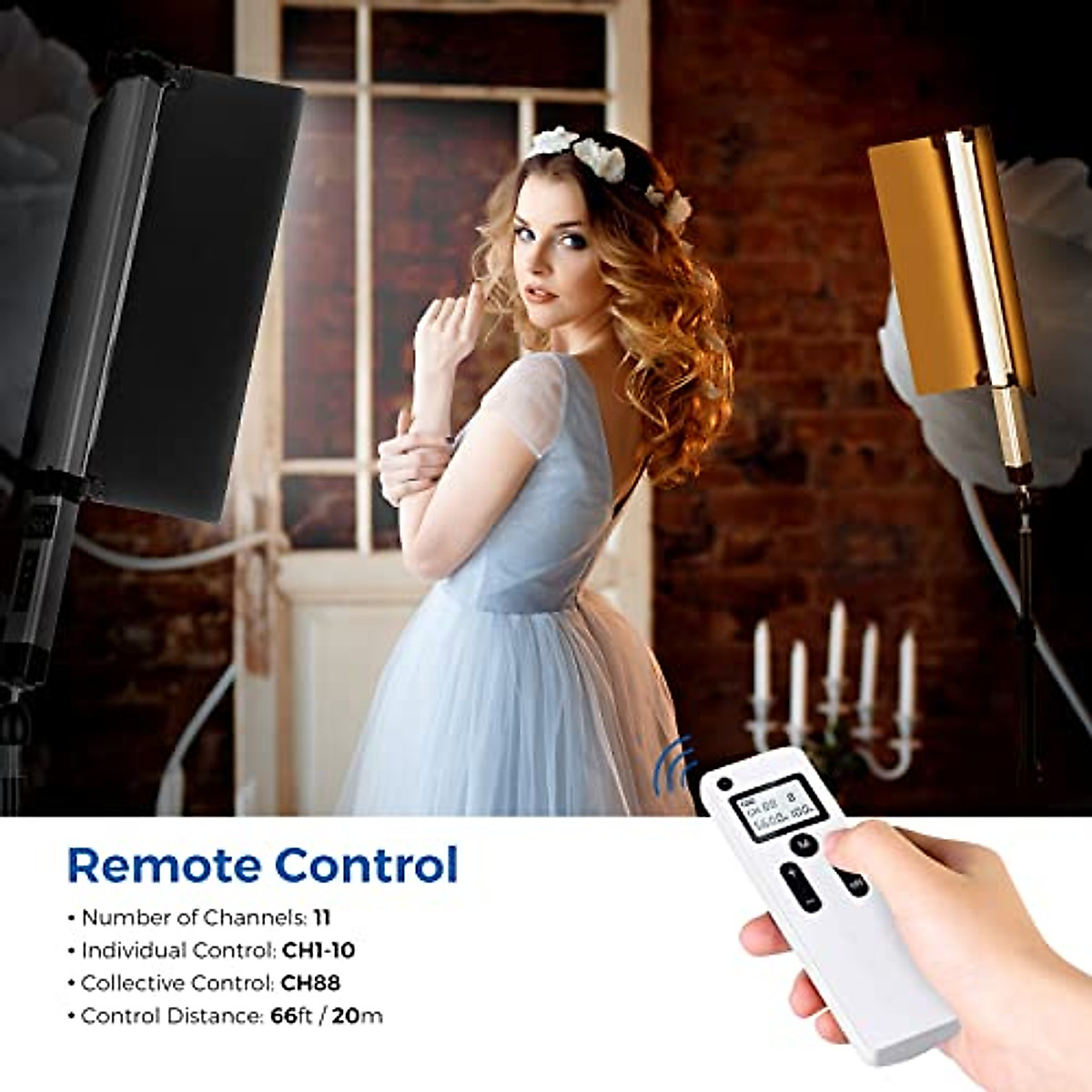 NEEWER CL124 Handheld LED Video Light Stick with Metal Barndoor, Portable Dimmable Bi-Color 3200K~5600K 1500Lux CRI 97+ 2.4GHz Remote Control/Built-in 2500mAh Battery/LCD Display Photography Light Kit