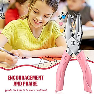 Punch Card and 100 Pieces Reward Punch Card, Handheld Punch Kit, Single-Hole Paper Puncher, Metal Punch with Soft Grip, Home School Office Supplies, Clothing Ticket Scrapbook Punch Tool (Elegant)