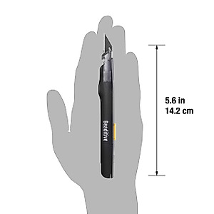 Beaditive High Precision Detail Craft Knife with 10 Blades - 30 Degree Blade Utility Knife - Art, Craft, Model Making (1 Black Knife, 10 Black Blades)