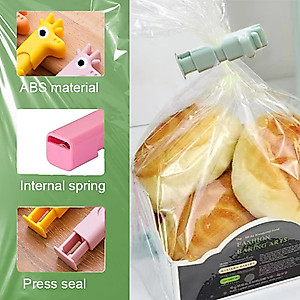 wanh Bread Bag Clips Reusable,Snack Bread Wrapper Sealing Clip to Keep Bread Fresh, Bread Ties Bag Closures Closer Cinchers,Squeeze and Lock Bread Clips for Food Storag (12Pcs Mixed Colors)