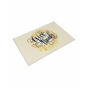 JasmineM Autumn Leaf Thanksgiving Outdoor Rug Mats, Waterproof Outdoor Plastic Straw Rug 4'x6' for Patio, Fall Retro Indoor Outdoor Area Rug for Front Door, Deck, Picnic, Porch, Balcony